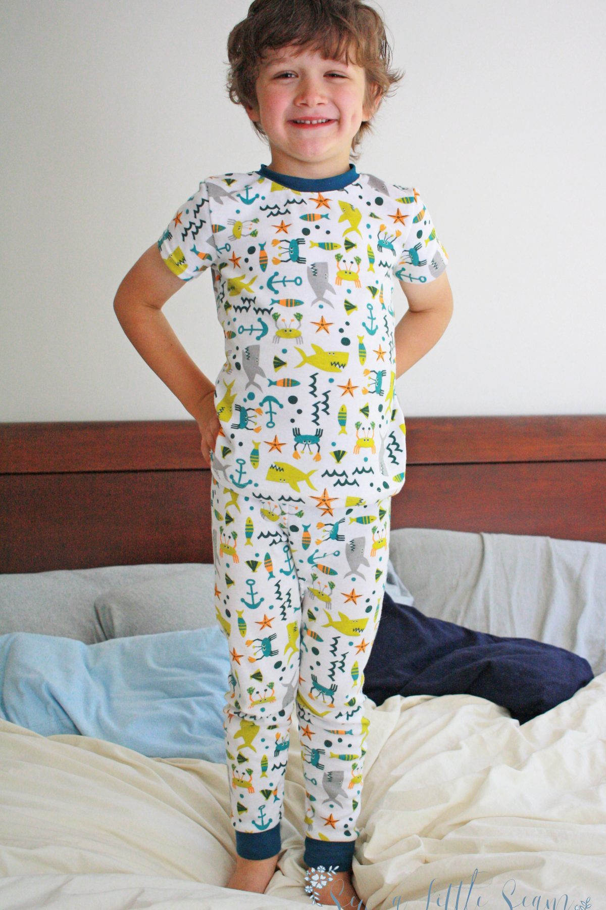 Movie Night Pajamas PDF Pattern: 12 mo - 12 yrs - Sew a Little Seam